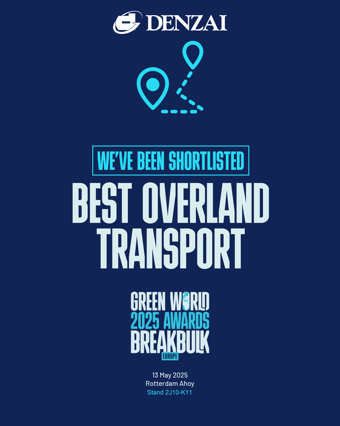 【お知らせ】DENZAI、Breakbulk Green World Awards 2025最優秀陸上輸送賞にノミネート | DENZAI